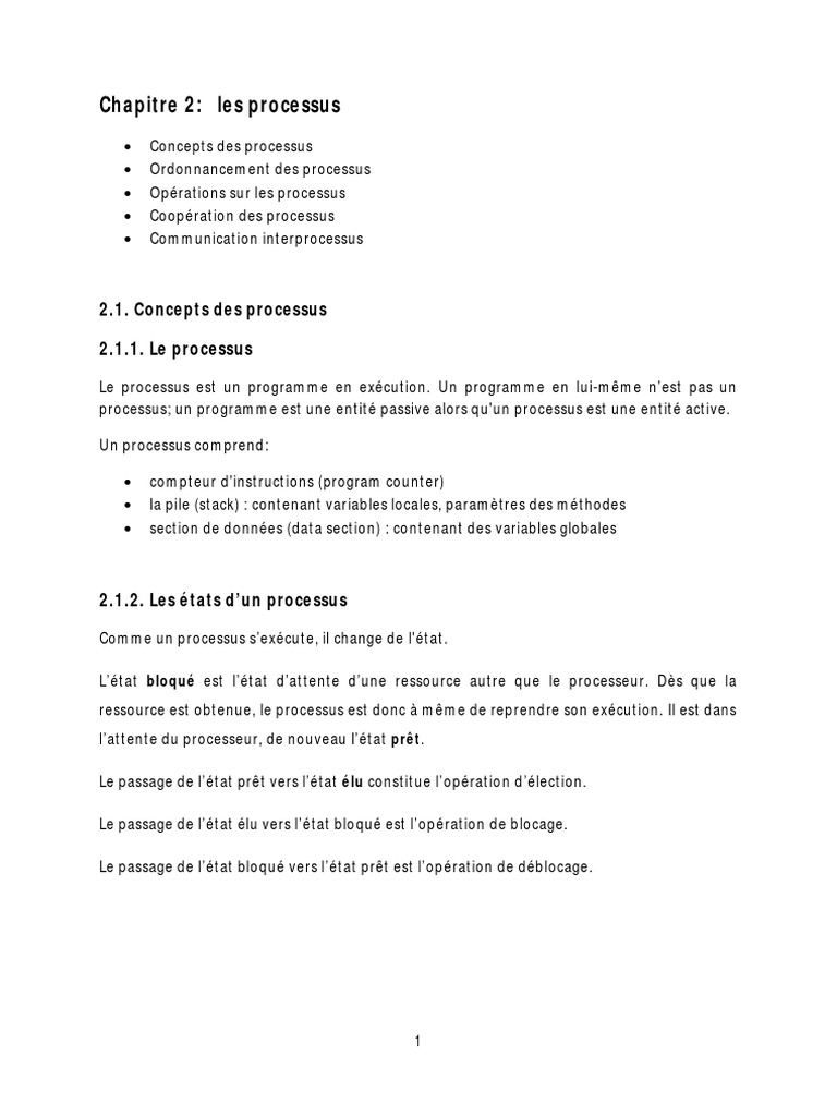 Gestion des processus en informatique | PDF | Thread (informatique ...