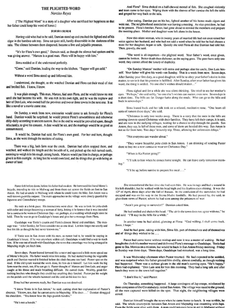 Copy The Plighted Word by Narciso Reyes | PDF