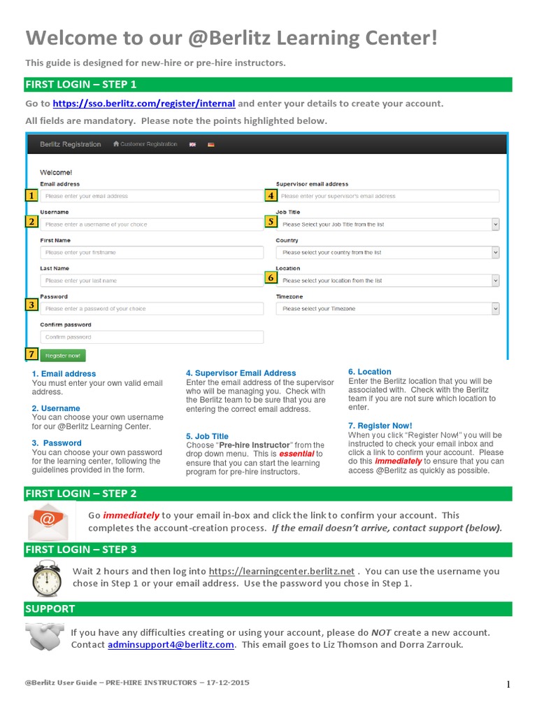 Berlitz Pre-Hire Instructor Login Guide | PDF | Microsoft Windows ...