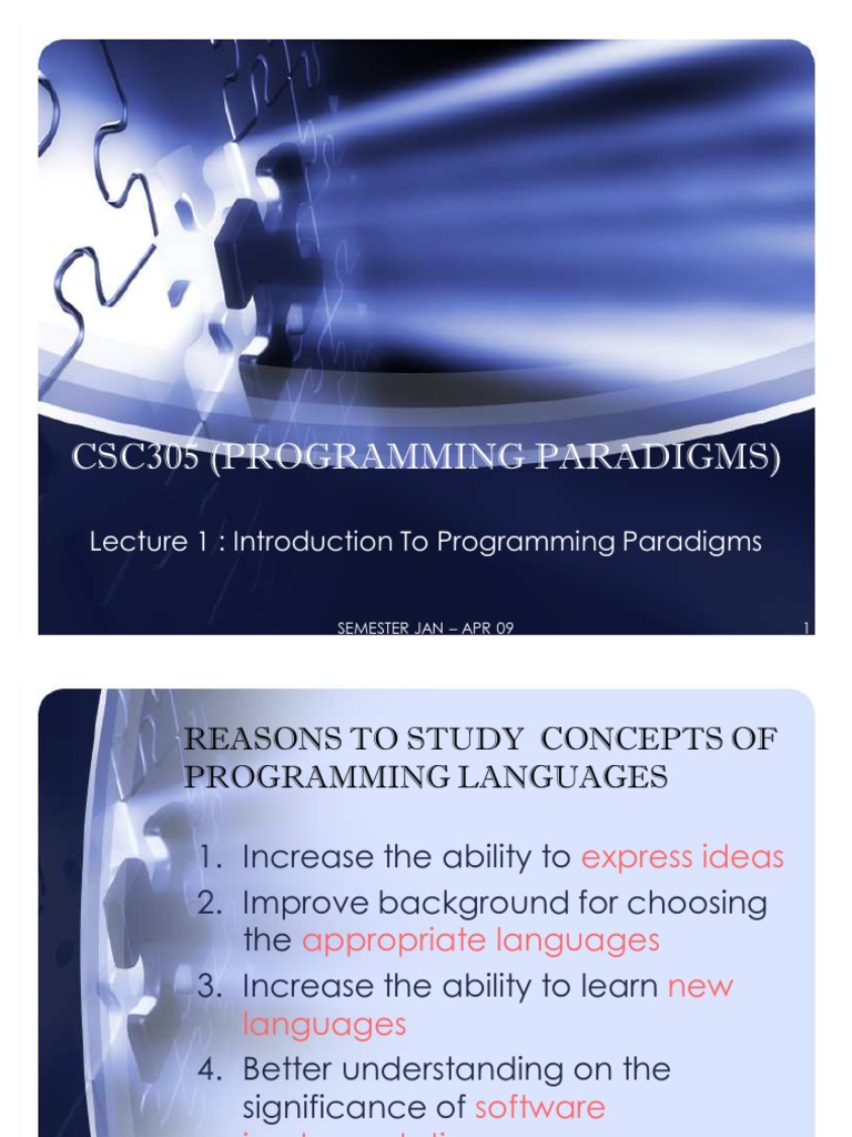 Programming Paradigms Chapter 1 | PDF | Object Oriented Programming ...