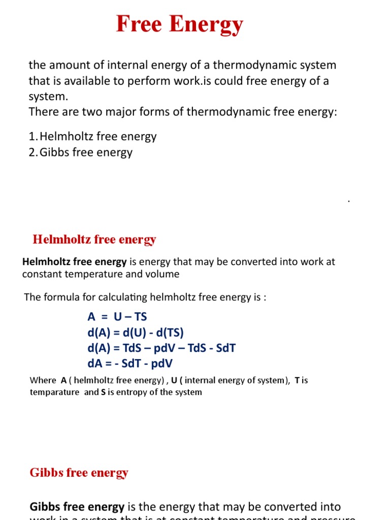 Free Energy | PDF