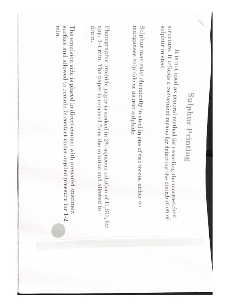 Sulphur Printing | PDF