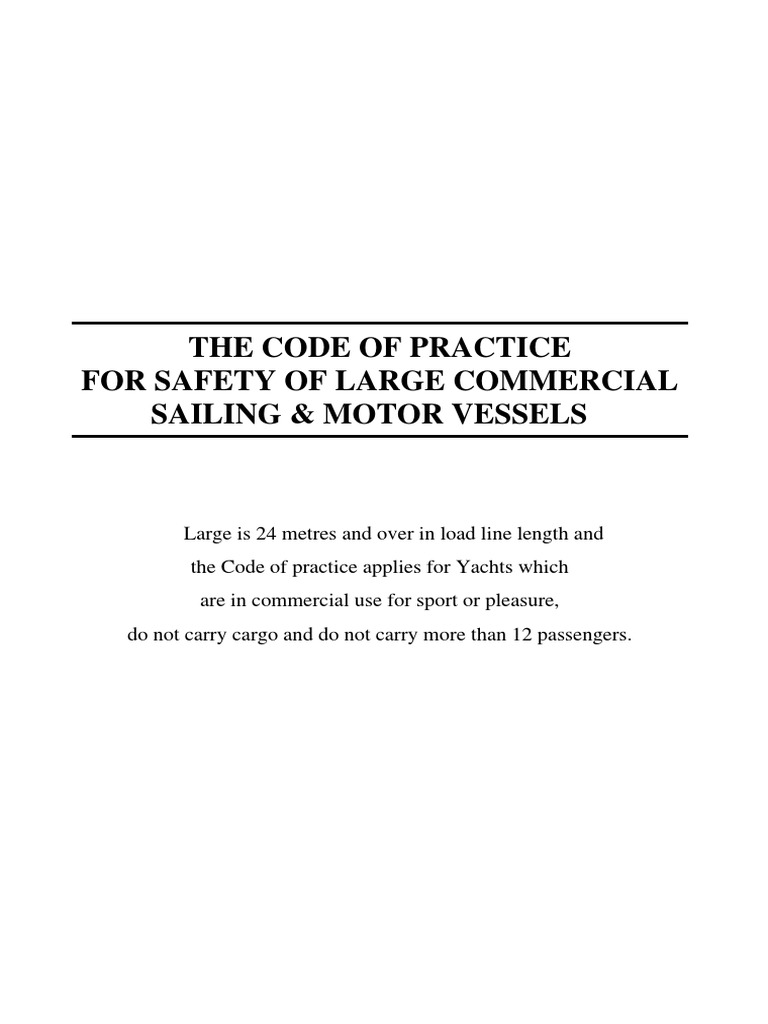 Large Yacht Code (LY1) (1997) | PDF | Tonnage | Water Transport