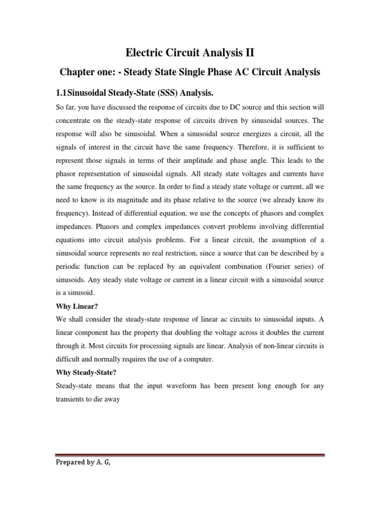 Electric Circuit Analysis Handout | PDF | Electrical Impedance ...