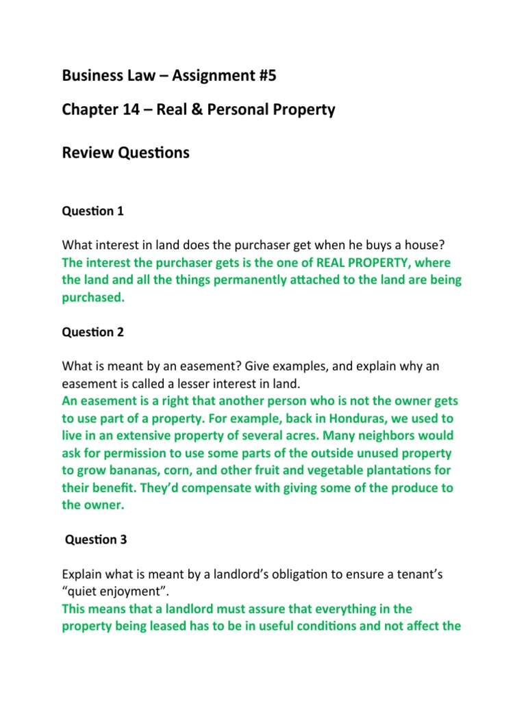 Chapter 14 - Real & Personal Property | PDF | Social Science