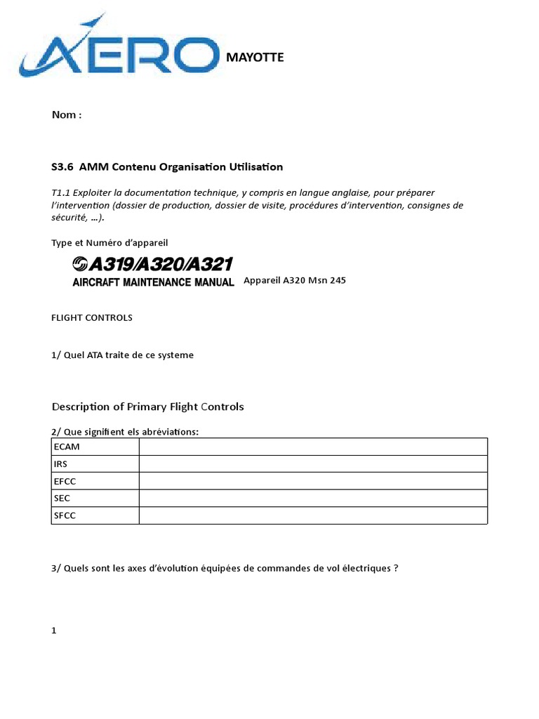 AMM Airbus Flight Controls | PDF