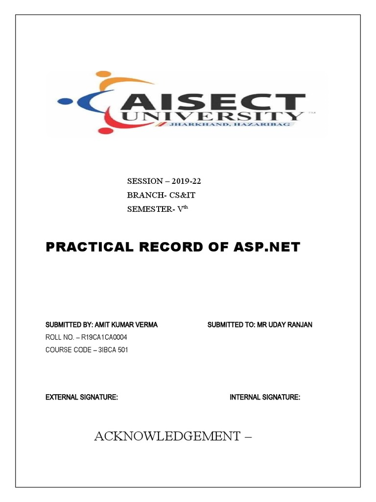 ASP Practical File | PDF | World Wide Web | Internet & Web