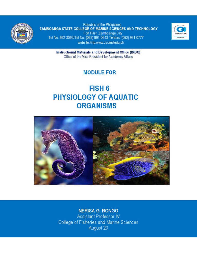 Fish 6 Physiology of Aquatic Organisms: Module For | PDF