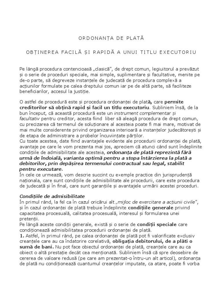 Ordonanta de Plata | PDF