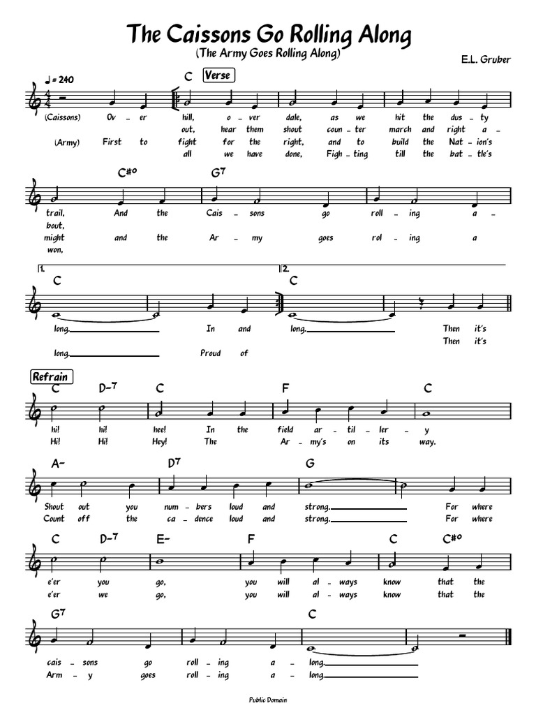 111 Caissons Go Rolling Along RJSinput | PDF