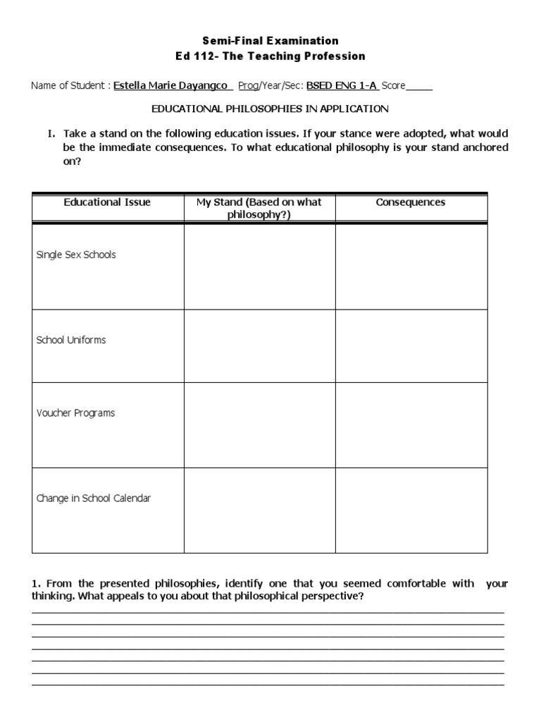 Educational Philosophies in Teaching | PDF | Cognition
