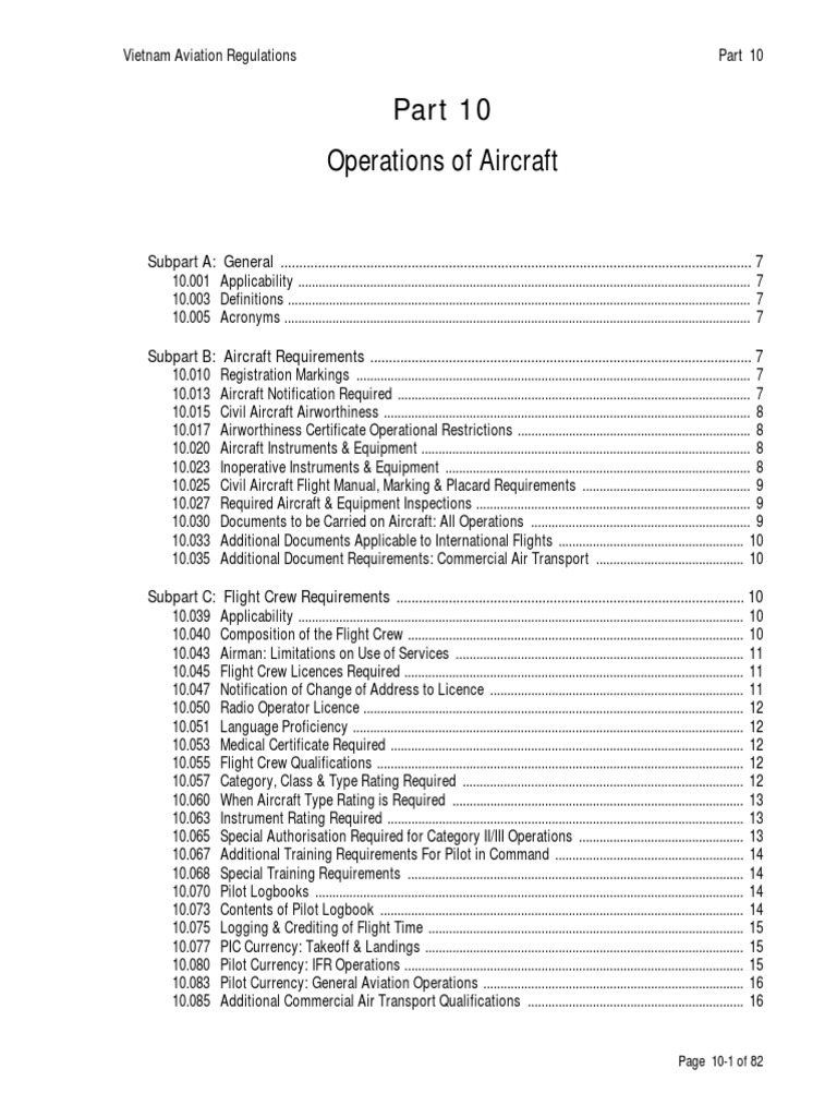 010-VAR-Operations-of-Aircraft CAAV | PDF | Instrument Flight Rules ...