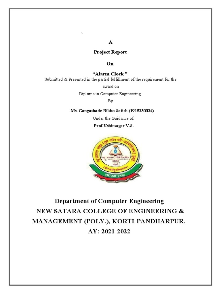 Department of Computer Engineering New Satara College of Engineering ...