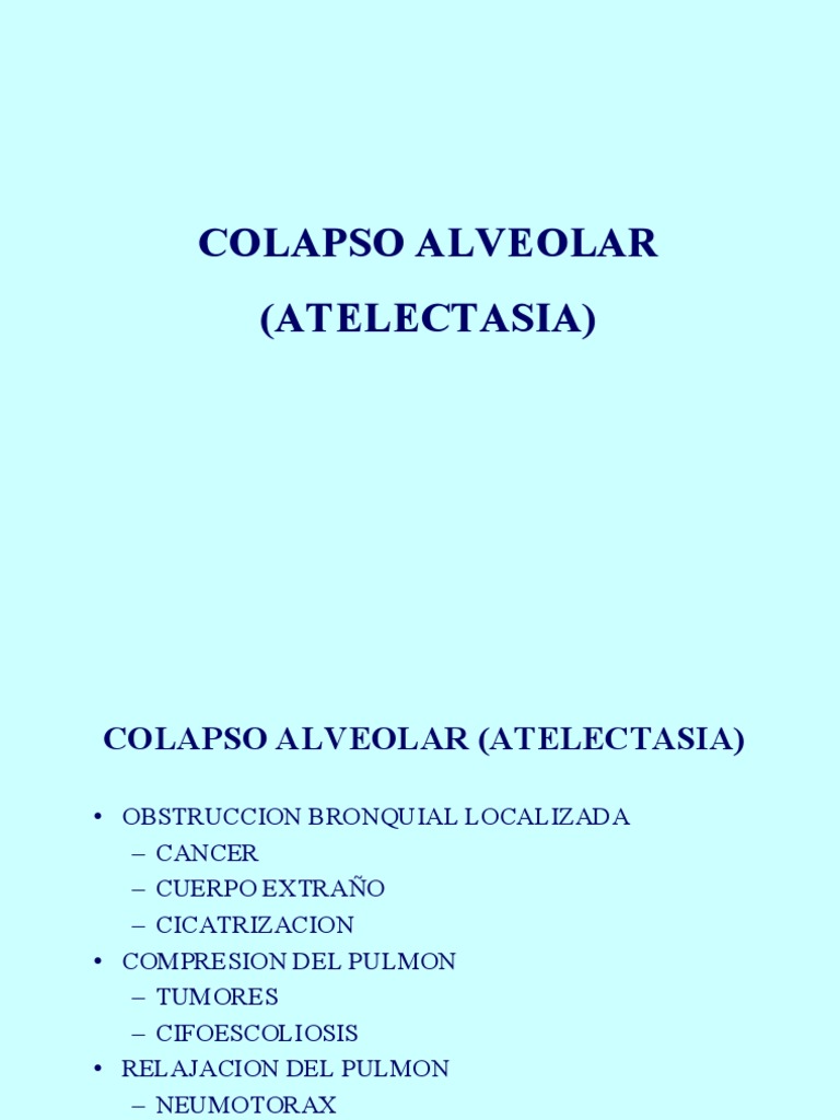 Colapso Relleno Alveolar | PDF | Pulmón | Edema