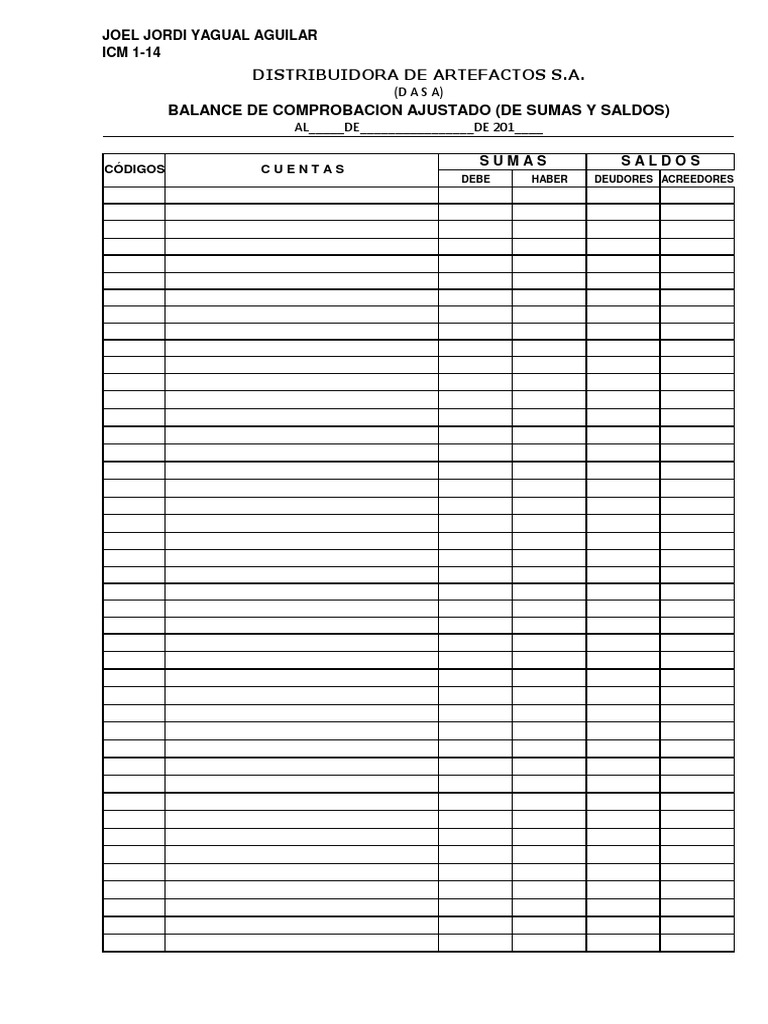 Balance de Comprobacion AJUSTADO | PDF