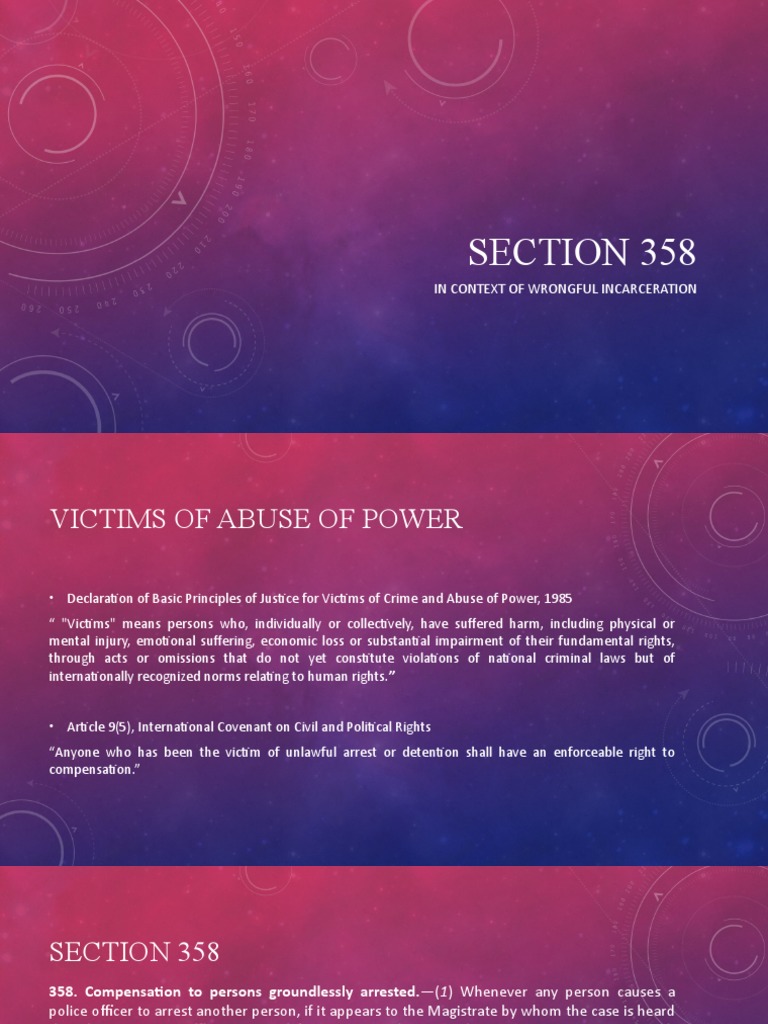 1.1 Wrongful Incarceration and Section 358 | PDF | Damages | Arrest