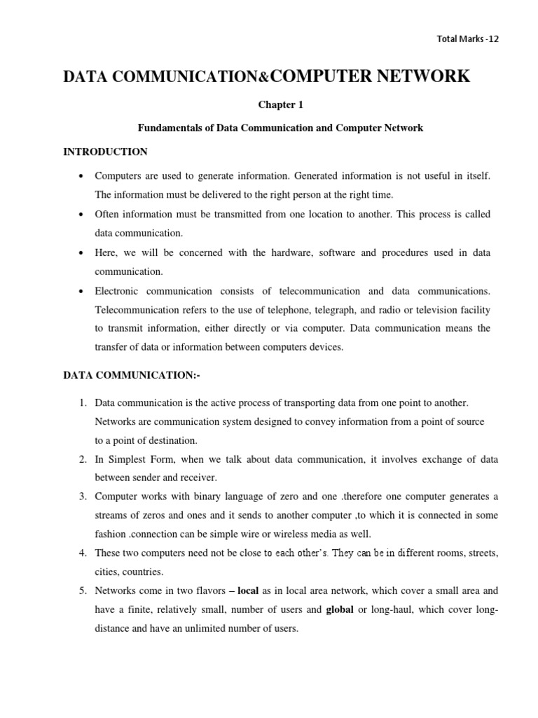 DCC UNIT1 Notes | PDF | Modulation | Bandwidth (Signal Processing)