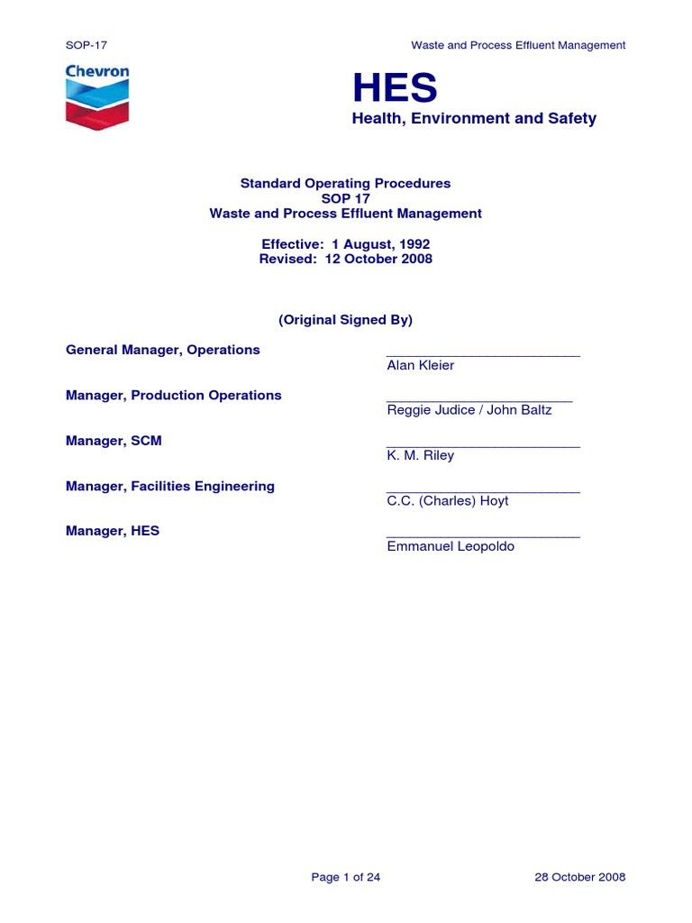 Waste and Effluent Management SOP Guide | PDF | Waste Management | Waste