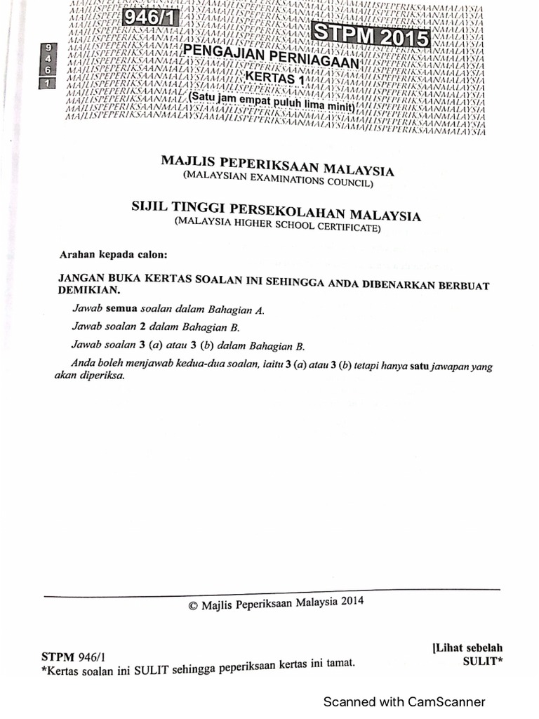 Soalan STPM Sem 1 2013-2021 | PDF