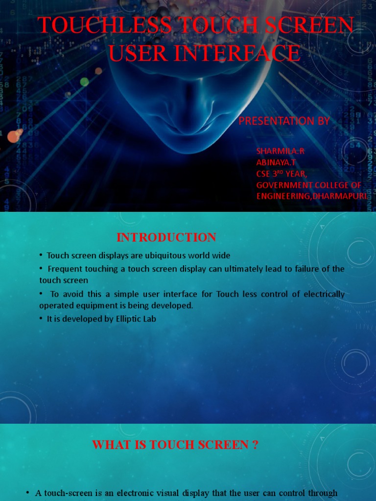 Touchless Touch Screen User Interface. | PDF | Touchscreen | Consumer Electronics