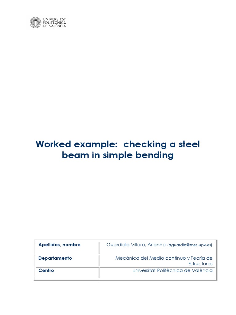 Checking the Ultimate Limit State Design of a Steel Beam with ...