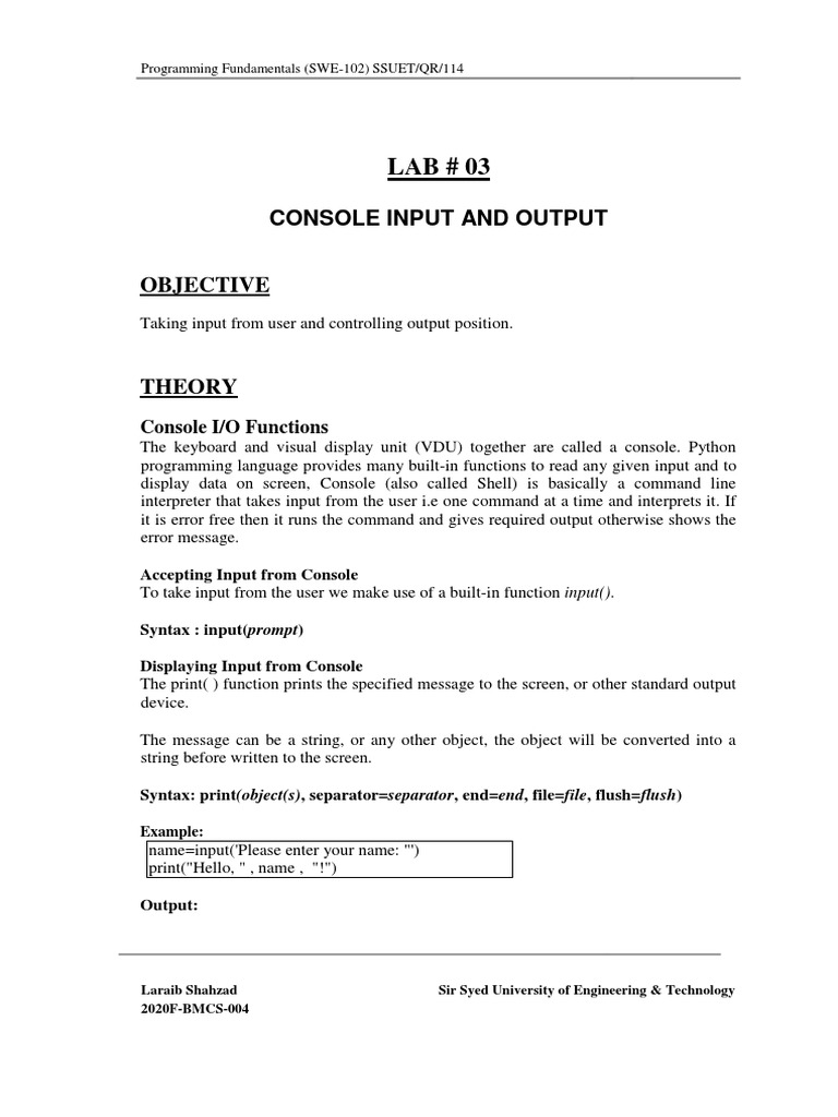 Laraib Lab-03 | PDF | Command Line Interface | String (Computer Science)