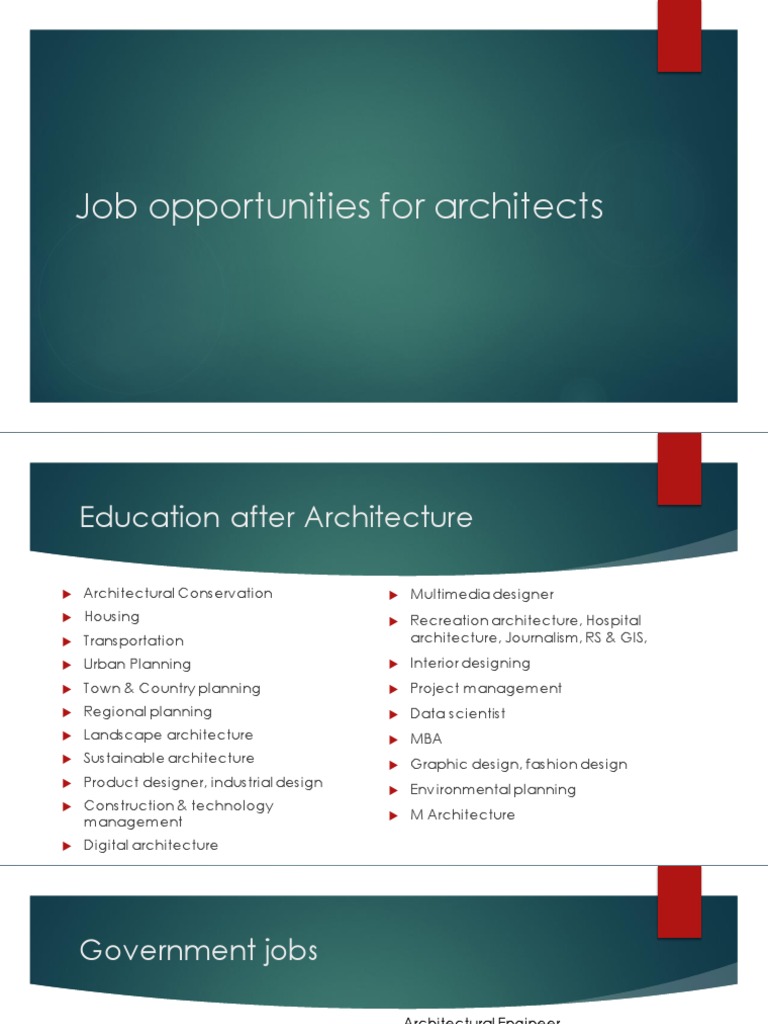 Job Opportunities For Architects | PDF | Architect | Urban Planning