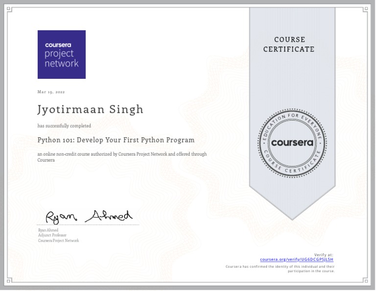 Coursera Certificate | PDF