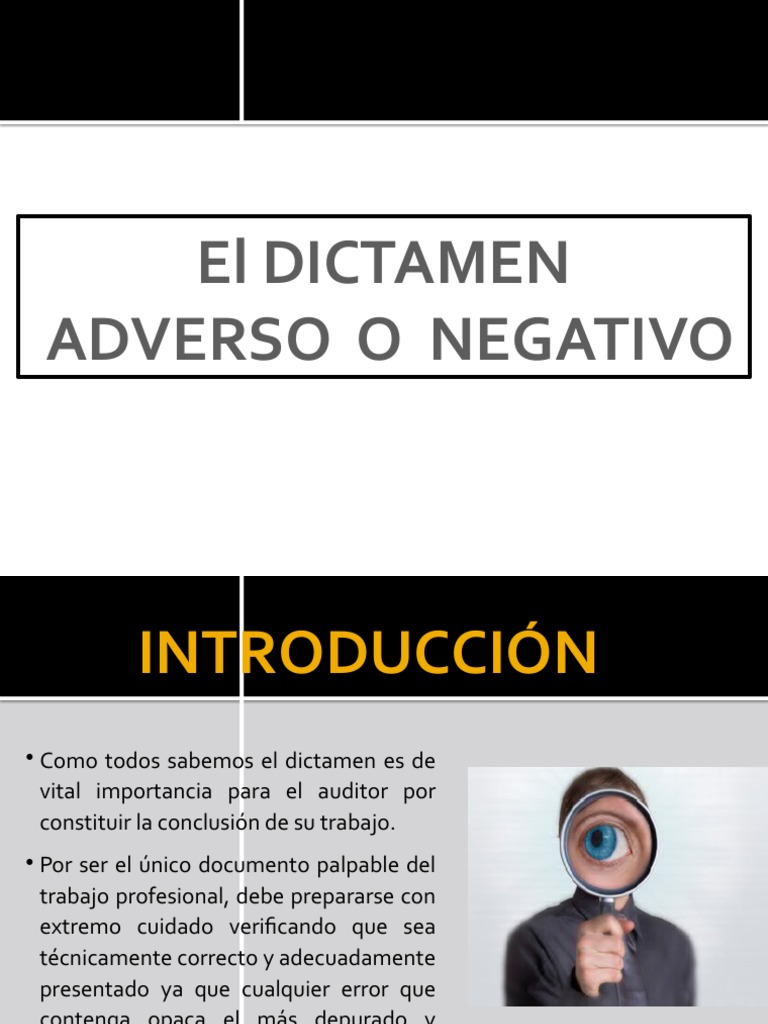 Dictamen Adverso: Definición y Ejemplos | PDF | Auditoría | Estado ...
