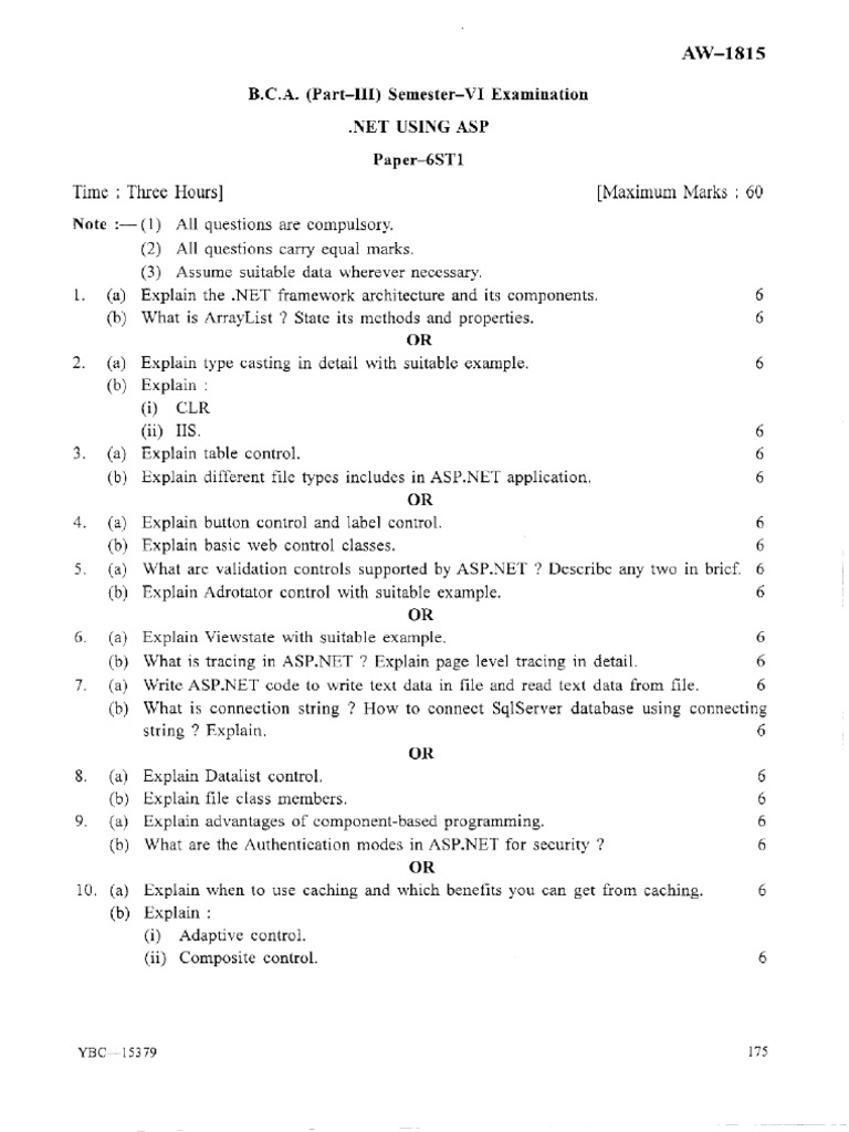 Bca 6 Sem Dot Net Using Asp S 2019 | PDF | Computer Science ...