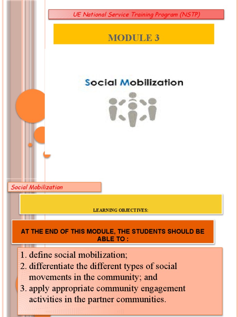 Social Mobilization in NSTP Module | PDF | Social Movements | Community