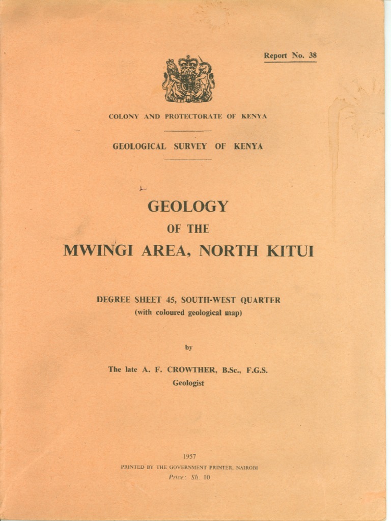 Geology of The Mwingi Areanorth Kitui | PDF