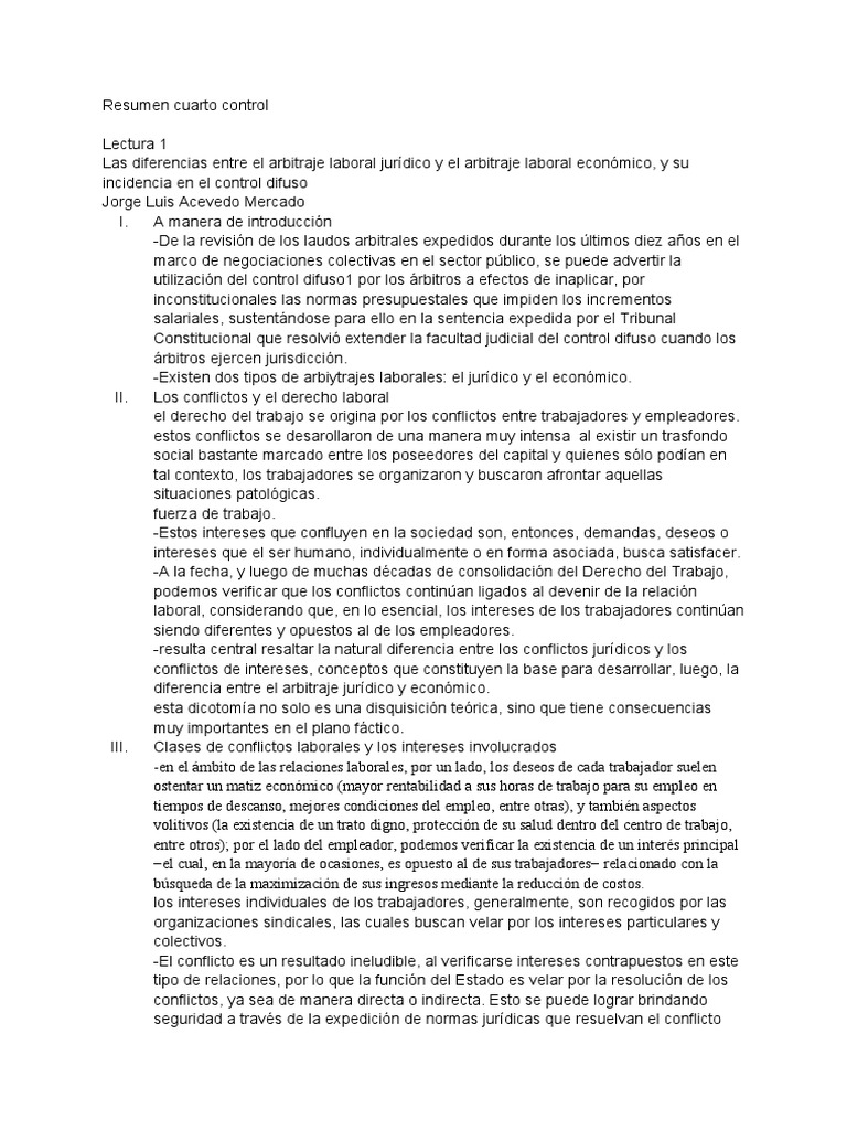 Resumen Cuarto Control | PDF | Jurisdicción | Arbitraje