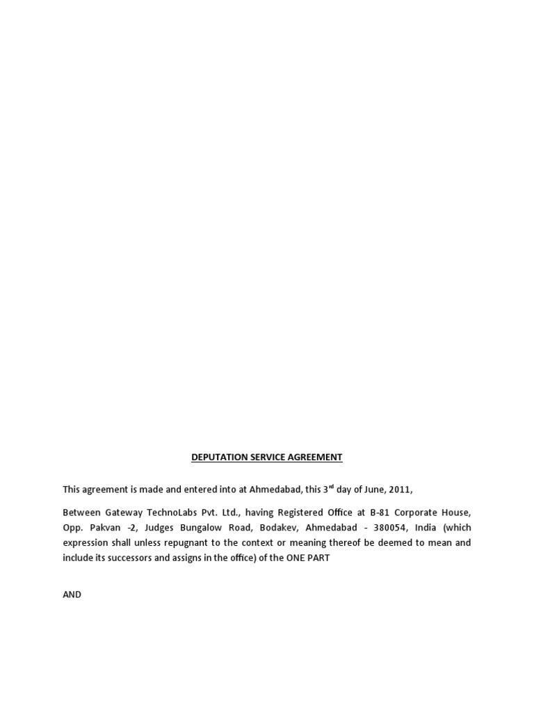 Onsite Deputation Agreement | PDF | Private Law | Common Law