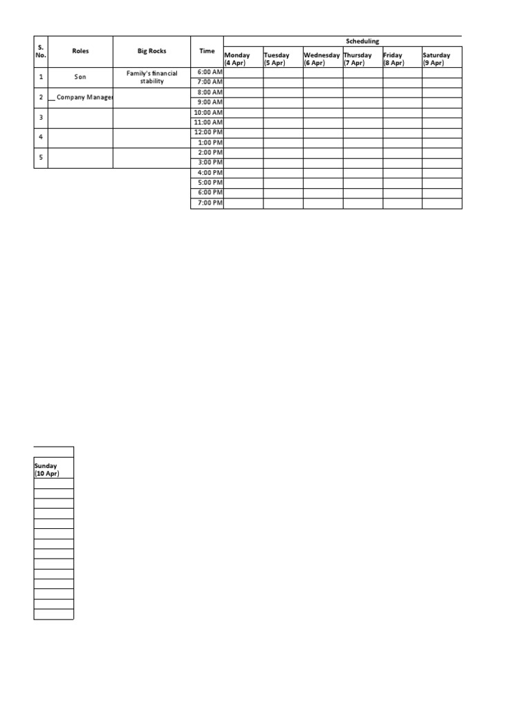 7 Habits - Roles and Big Rocks | PDF