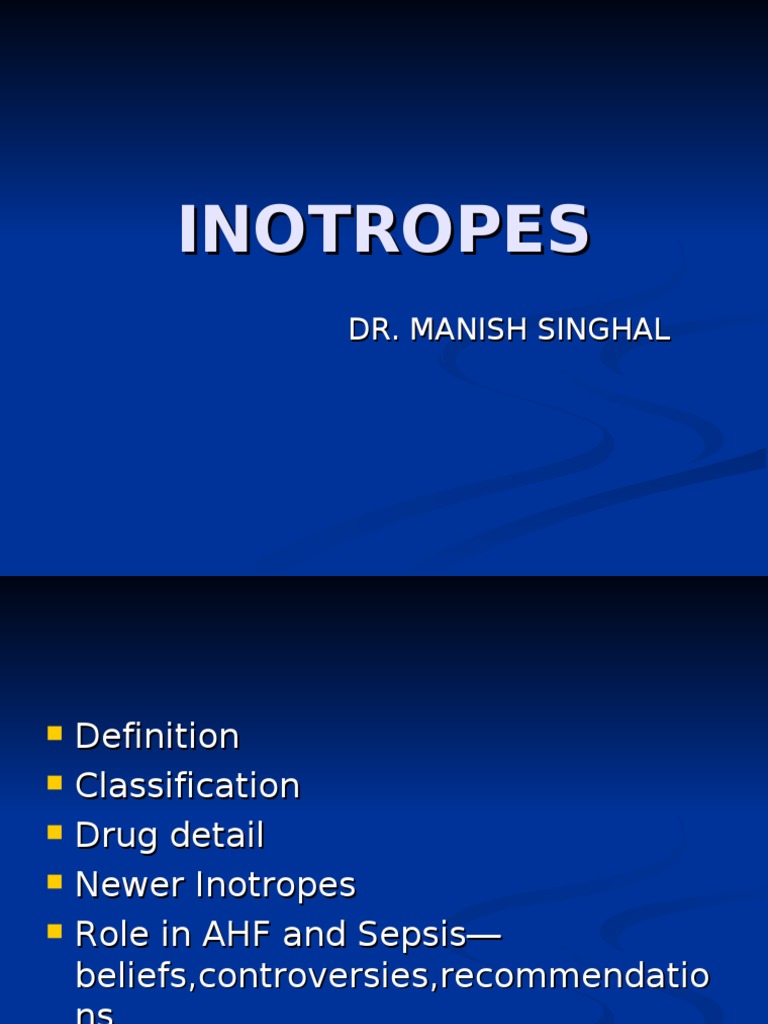 INOTROPES | PDF | Norepinephrine | Heart