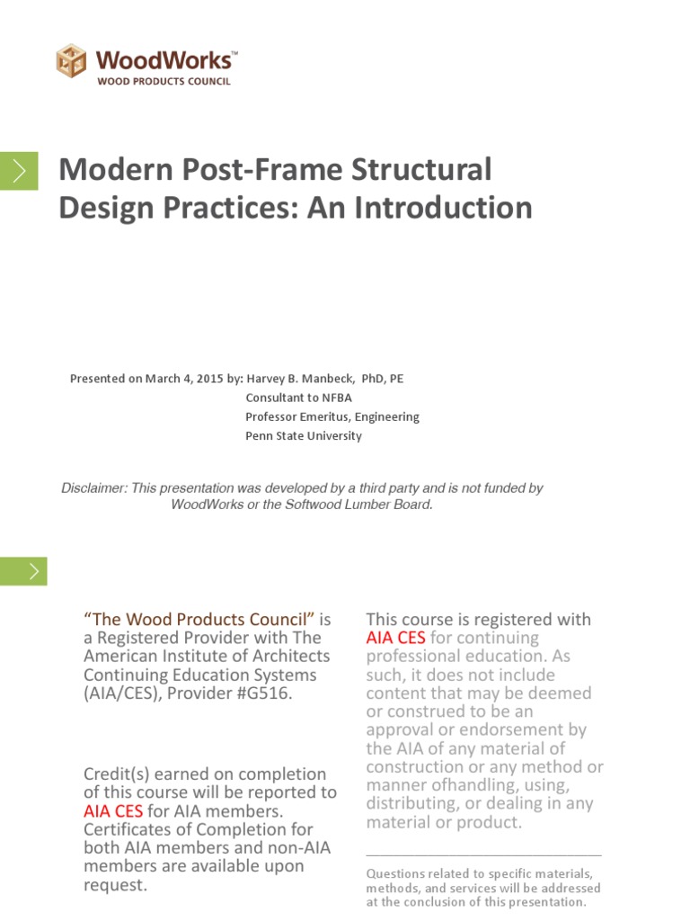 Modern Post Frame Structure Design | PDF | Truss | Framing (Construction)