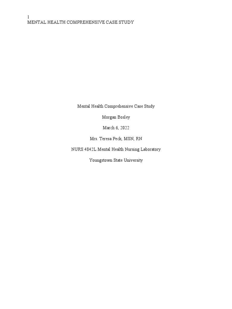 Case Study Mental Health | PDF | Bipolar Disorder | Mental Disorder