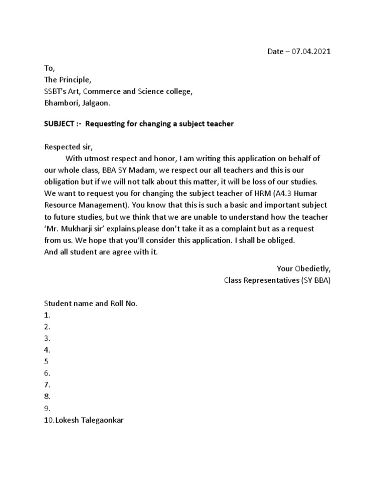 Changing Teacher Application | PDF