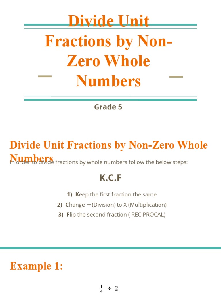 Divide Unit Fractions By Non Zero Whole Numbers PDF