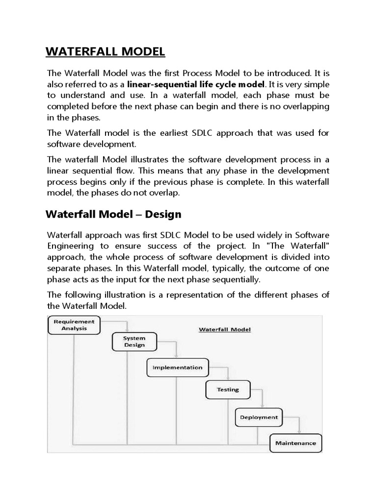 Waterfall Model - Design | PDF | Software Development Process | Computer Science