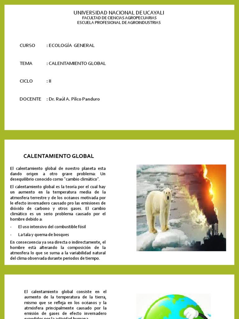 Calentamiento Global Quinta Clase | PDF | Gases de efecto invernadero ...