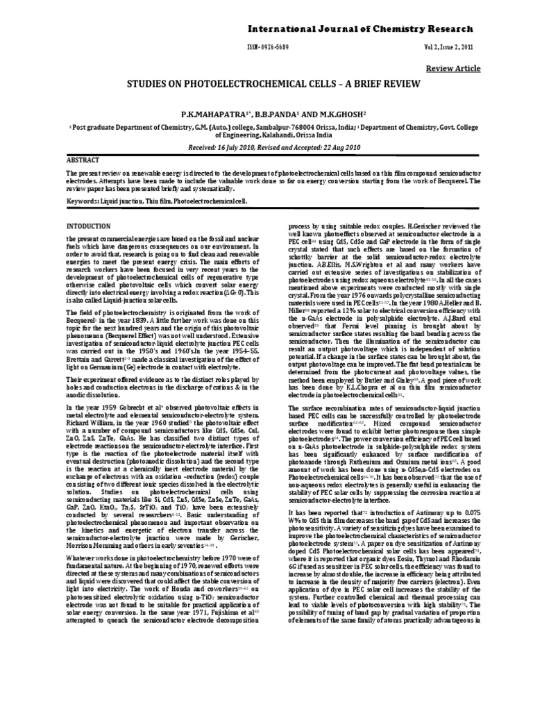 PEC Review | PDF | Semiconductors | Condensed Matter Physics