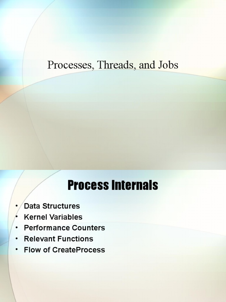 Processes, Threads, and Jobs | PDF | Thread (Computing) | Scheduling (Computing)