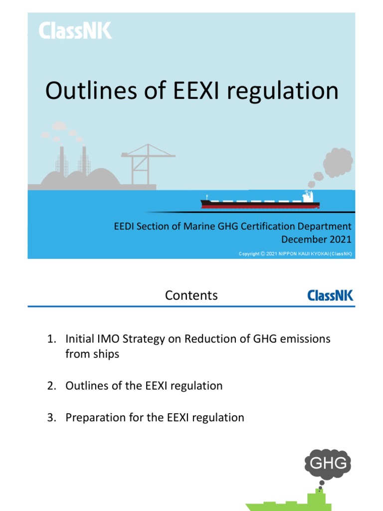 Outlines of EEXI Regulation (12-2021 by ClassNK) | PDF | Ships | Marine ...