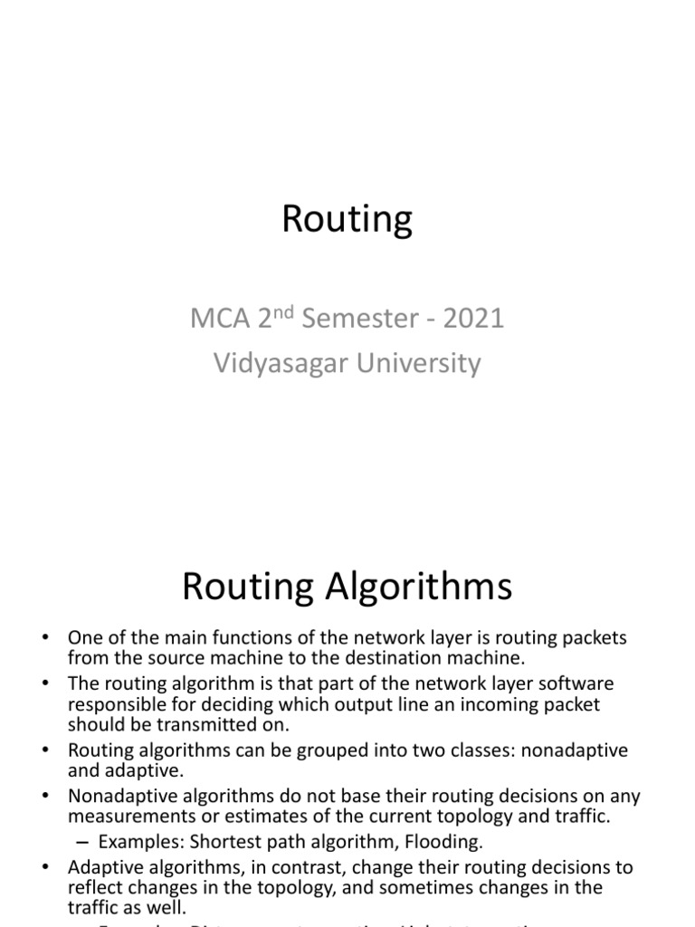 11 Routing Algorithms | PDF | Routing | Router (Computing)