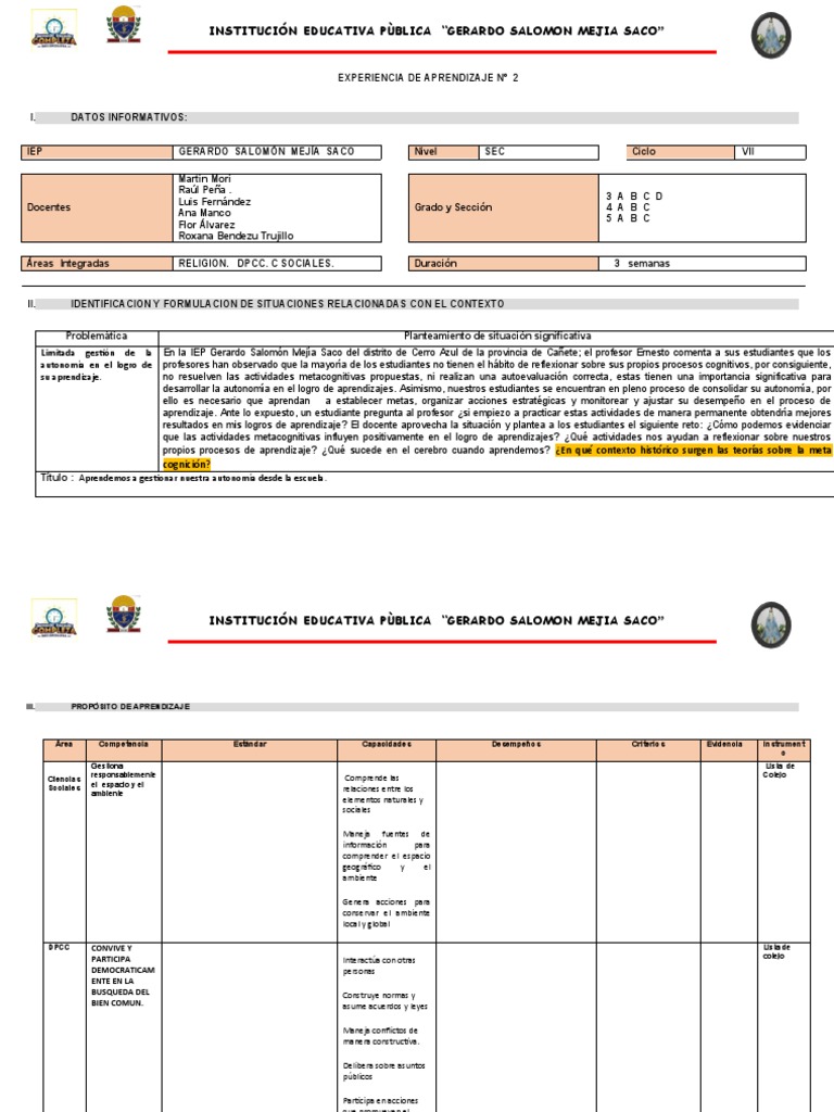 Eda 2 Vii Ciclo-2022 | PDF | Aprendizaje | Evaluación