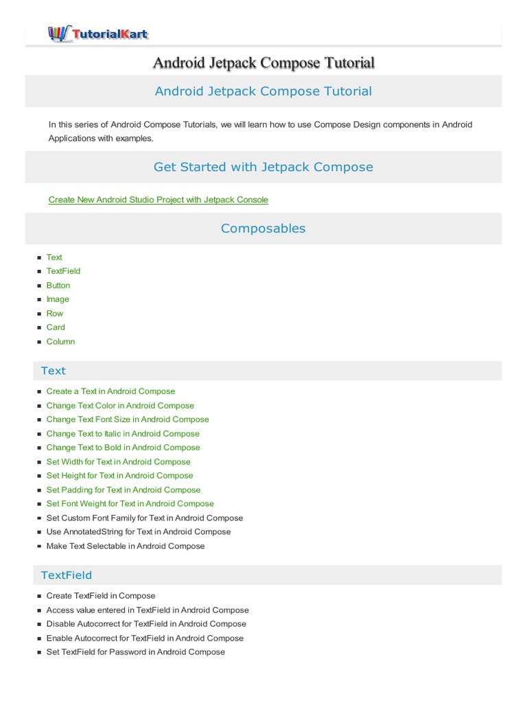 Android Jetpack Compose Tutorial: A Guide to Creating UIs with Compose Components | PDF ...