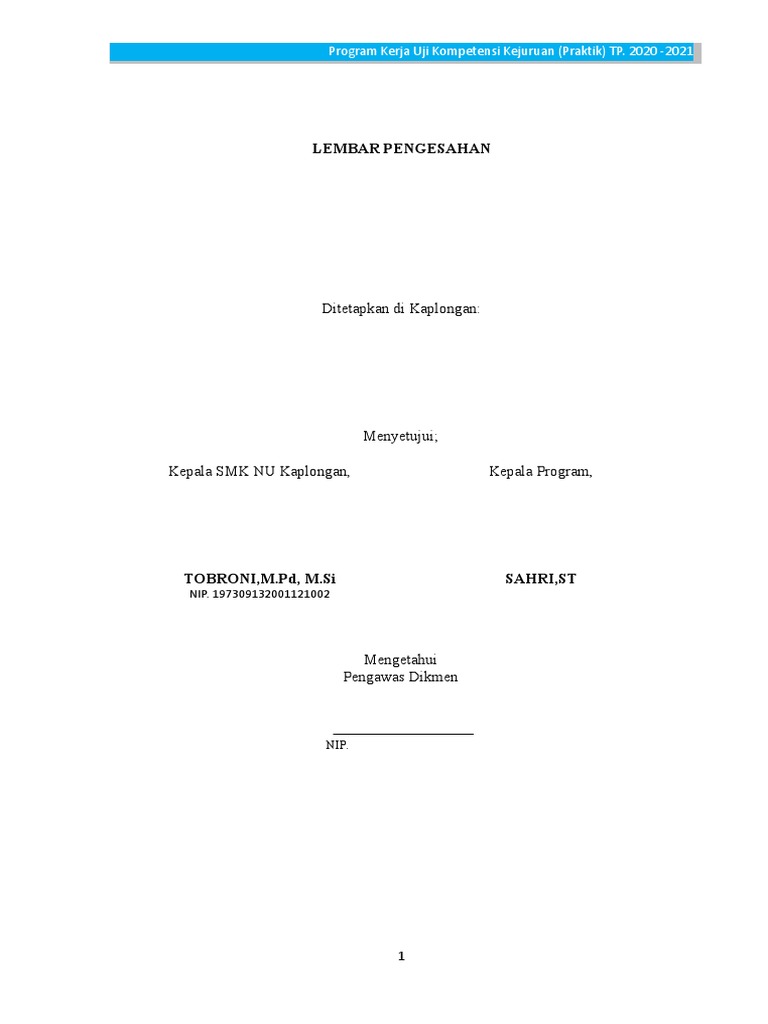 02 - Lembar Pengesahan | PDF