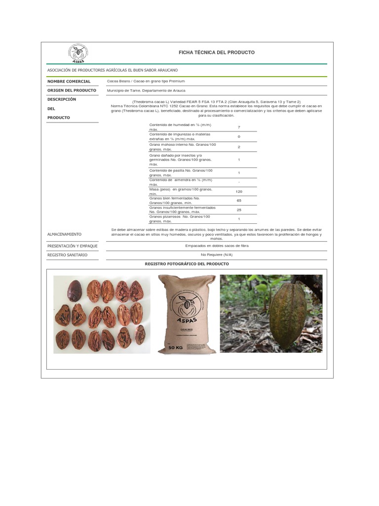 Ficha Técnica Cacao | PDF Ficha Técnica Cacao | PDF